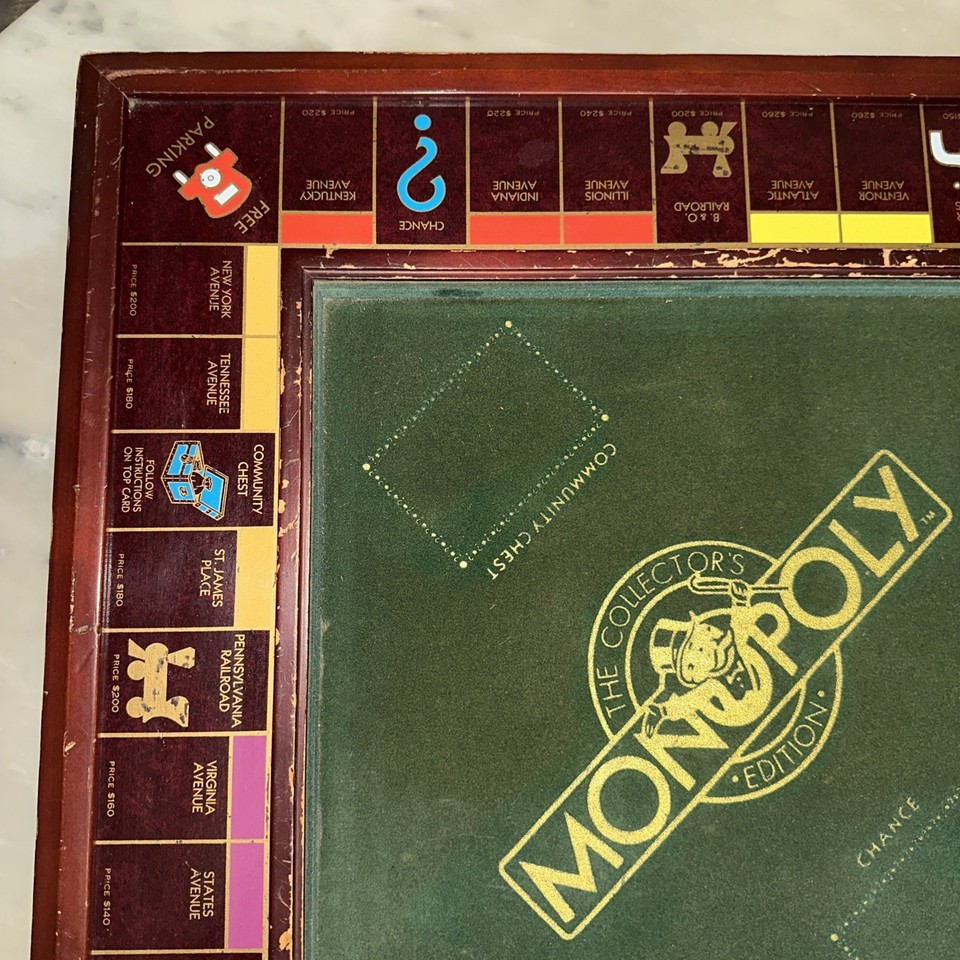 Vtg 1991 Franklin Mint Monopoly: The Collector's Edition Wood Board Set ...