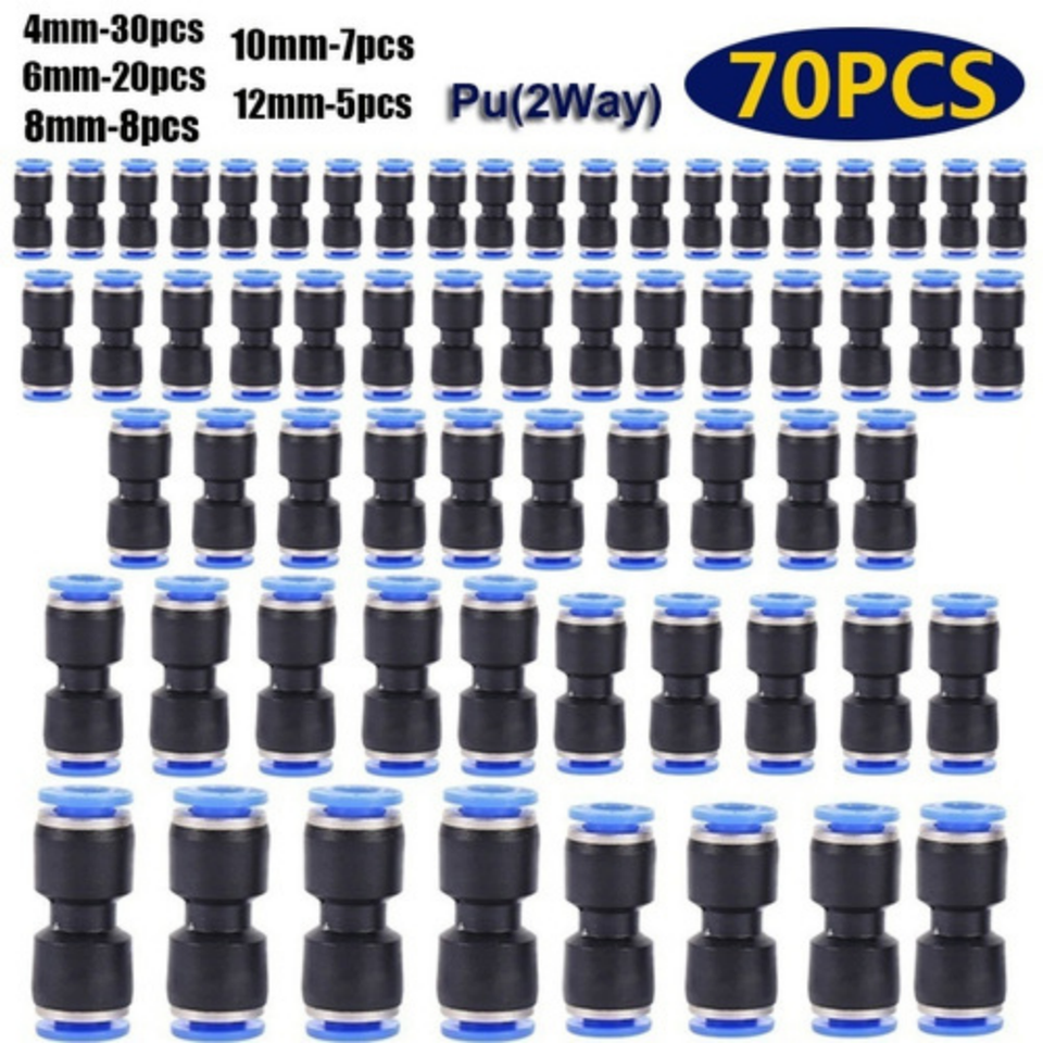 280/50PCS Quick Connect Straight Push Connector Air Line Fittings ...