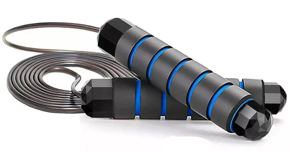 BLUE Jump Rope Tangle-Free with Ball Bearings Rapid Speed Skipping Rope ...