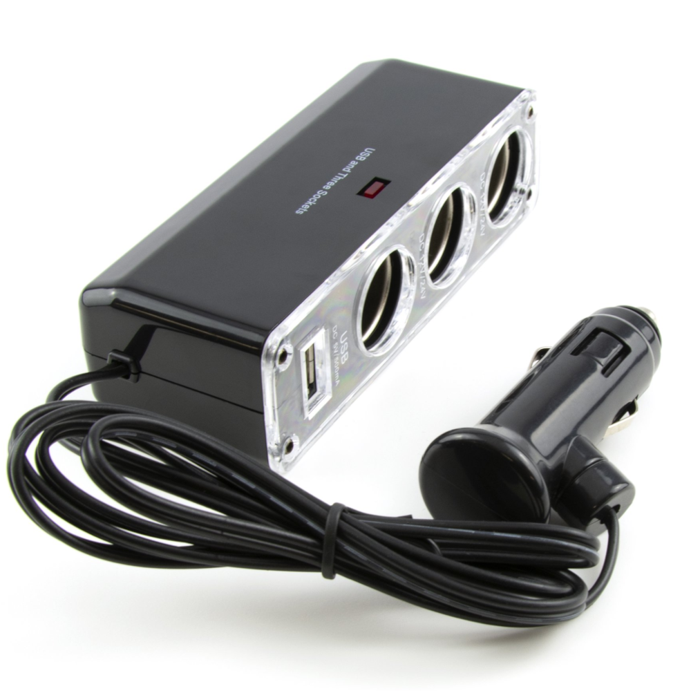 Cigarette Socket Triple 3 Way USB Splitter 12v Car Cigarette Lighter ...