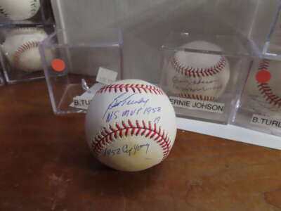 Bob Turley WS MVP 1958 cy young signed baseball bx702 | eBay