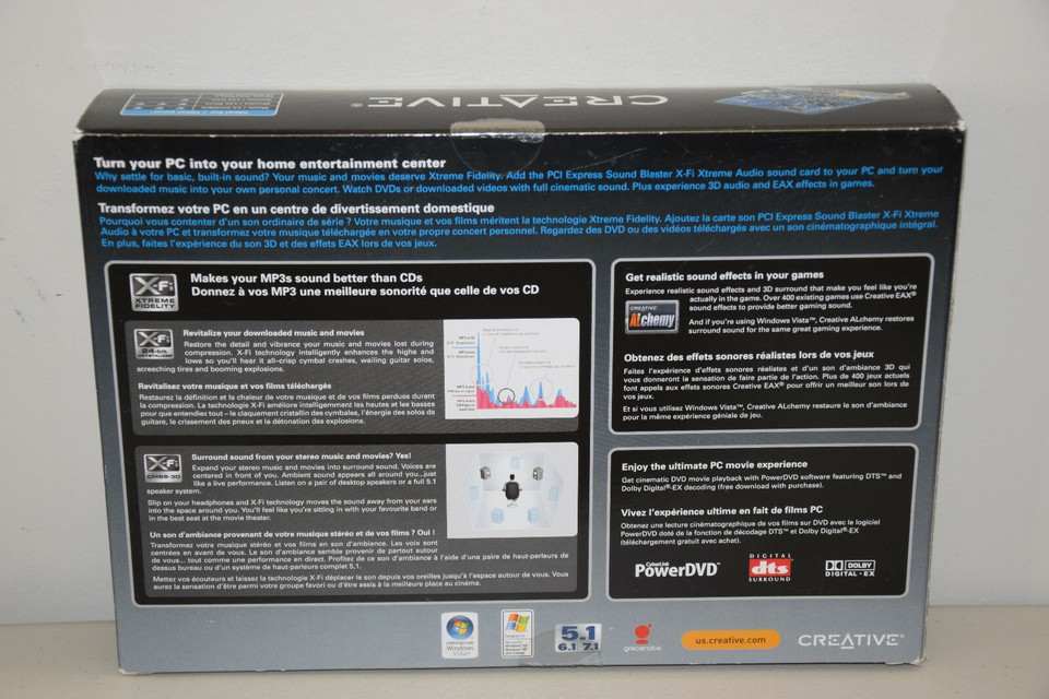 Creative Sound Blaster X-Fi Xtreme Audio SB1040 PCI Expre 7.1 THX ...
