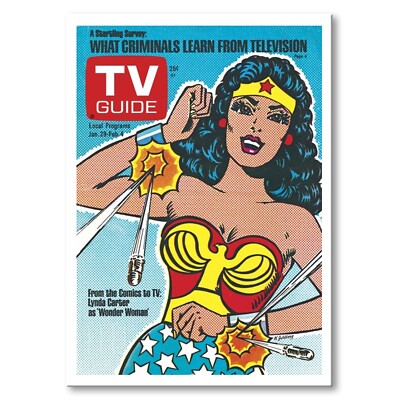 WONDER WOMAN TV Guide Classic TV 3.5 inches x 2.5 inches FRIDGE MAGNET ...