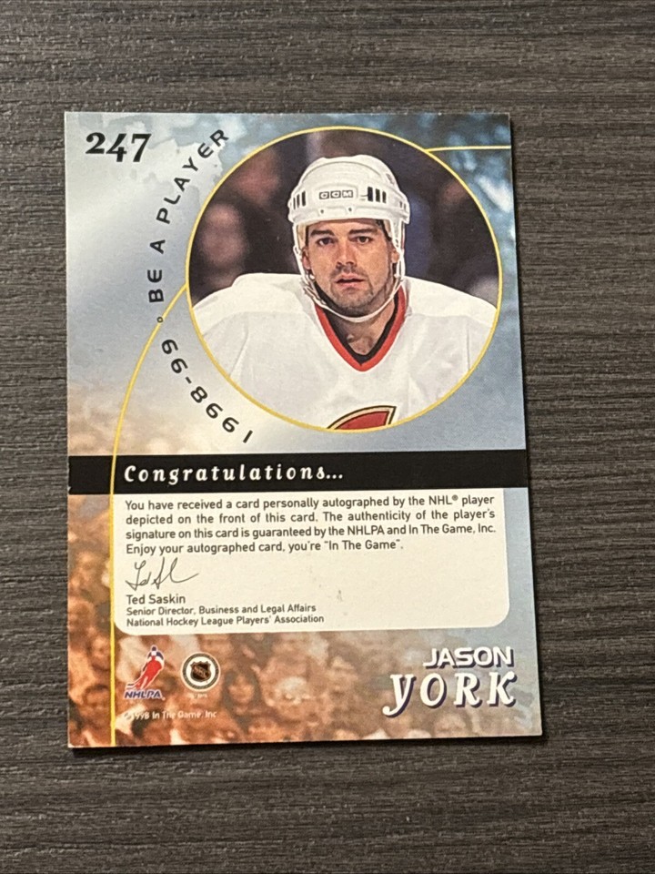 1998-99 Ottawa SENATORS Be A Player Autographs #247 Jason York | eBay
