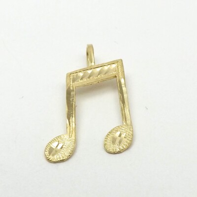New 14K Gold Musical Notes Music Charm Pendant | eBay