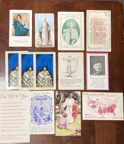 Lot of 13 VTG Catholic Holy Saints Prayer Cards 1950-Modern Italy USA ...
