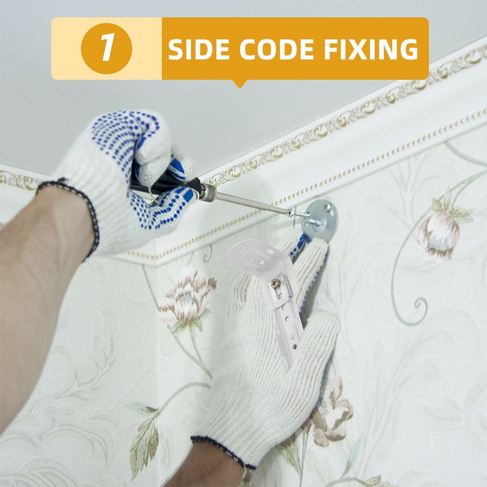 4 Pcs Heavy Duty Curtain Rod Brackets Wall Mounted Track Double Rail ...