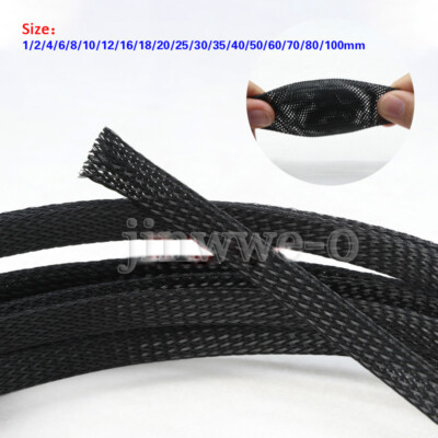 Black 1mm-100mm Expandable Braided Cable Sheath/Sleeving Auto Wire ...