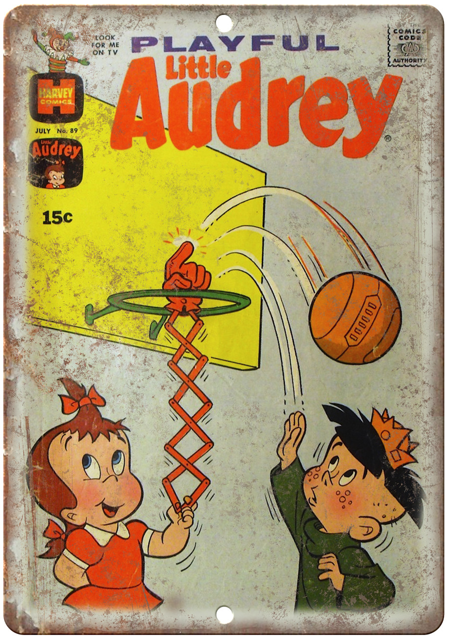Playful Little Audrey Harvey Comics 12" x 9" Reproduction Metal Sign ...