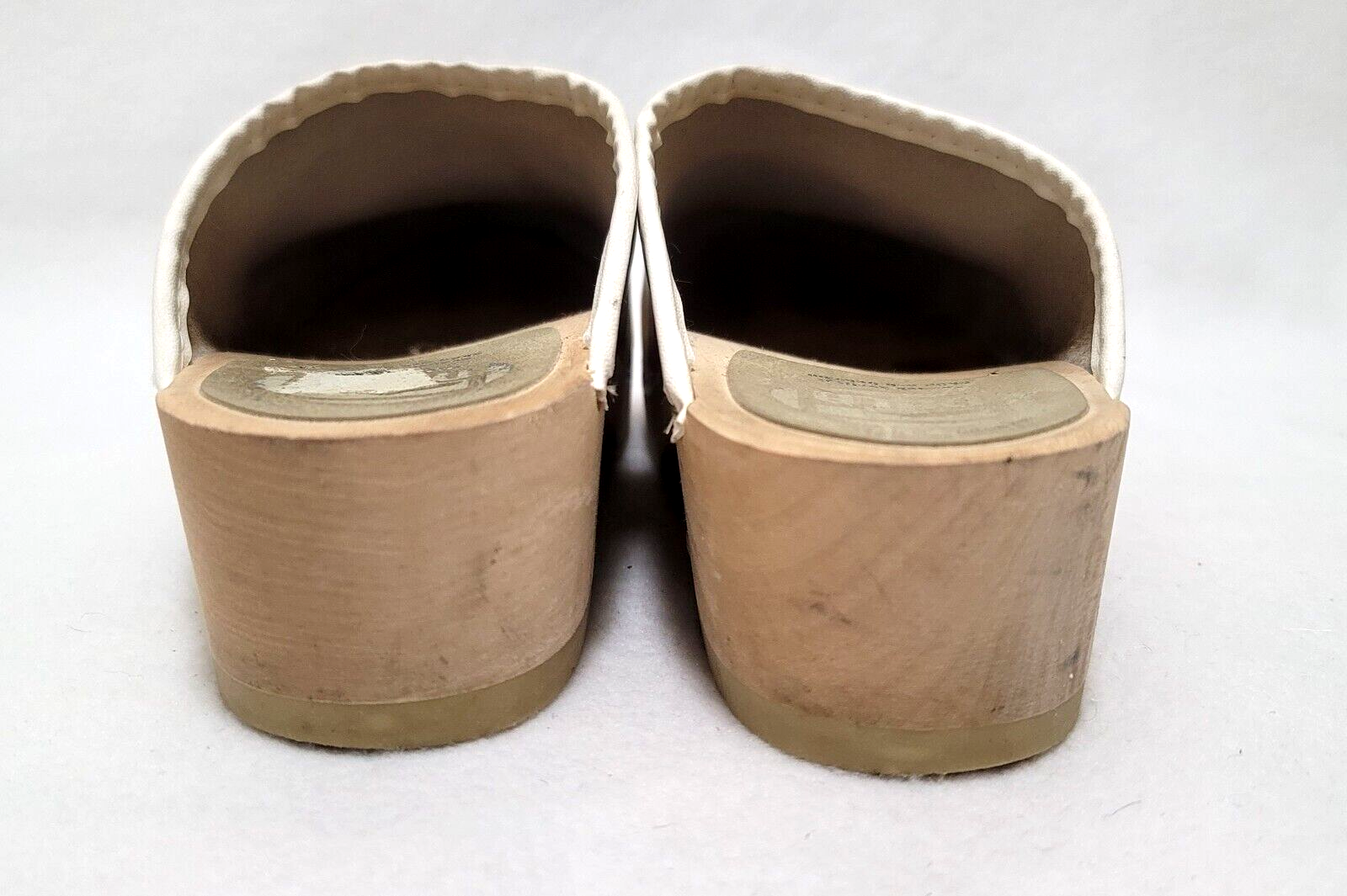 DALA CLOGS White & Multicolor Floral Leather Slip-On Swedish Clogs Size ...