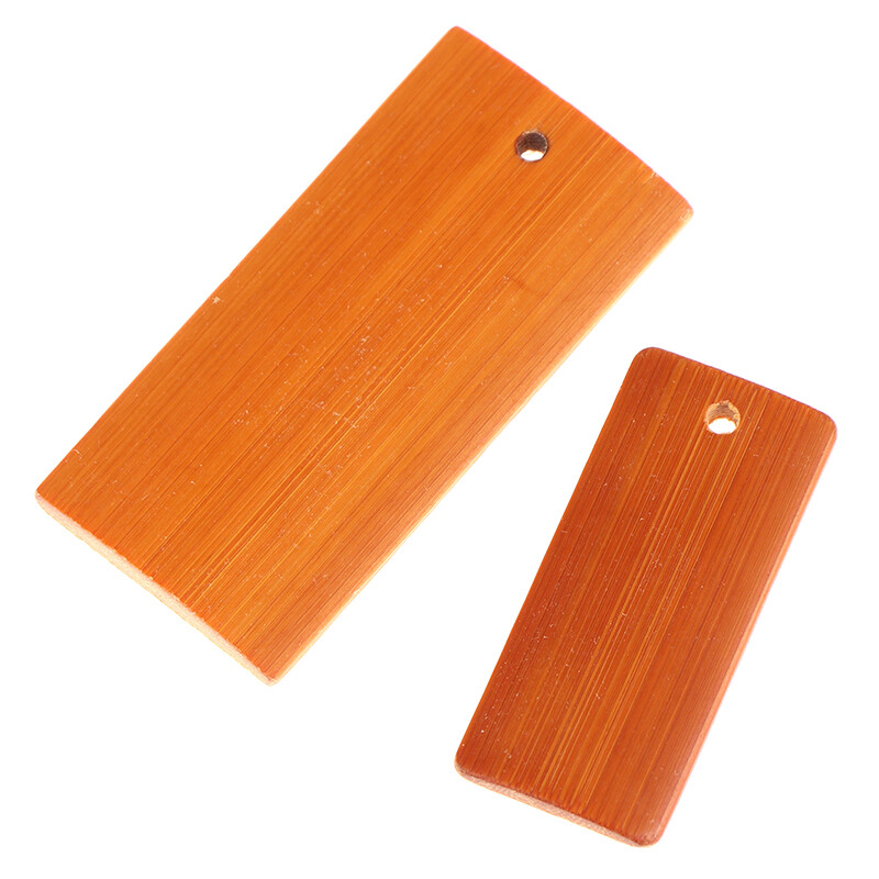 10Pcs Rectangle Tags Bamboo Tags For Keychain Rings Bamboo Unfinished ...