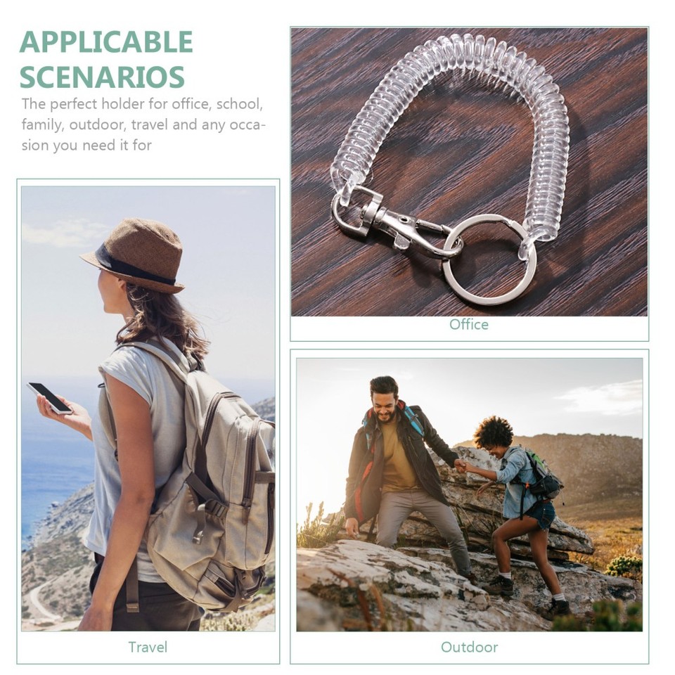 3 Pcs Spring Key Chain Retractable Anti-lost Keychain Spiral Holder | eBay