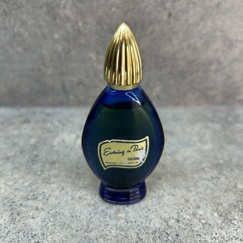 Vintage Bourjois Evening In Paris Cologne .50 Fl Oz Cobalt Blue Gold ...