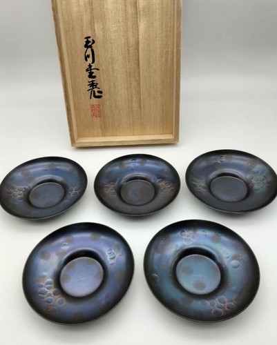 Chataku Teacup saucer Sencha Tamagawado Cryo-Me-Shi Copper Tea Tray ...