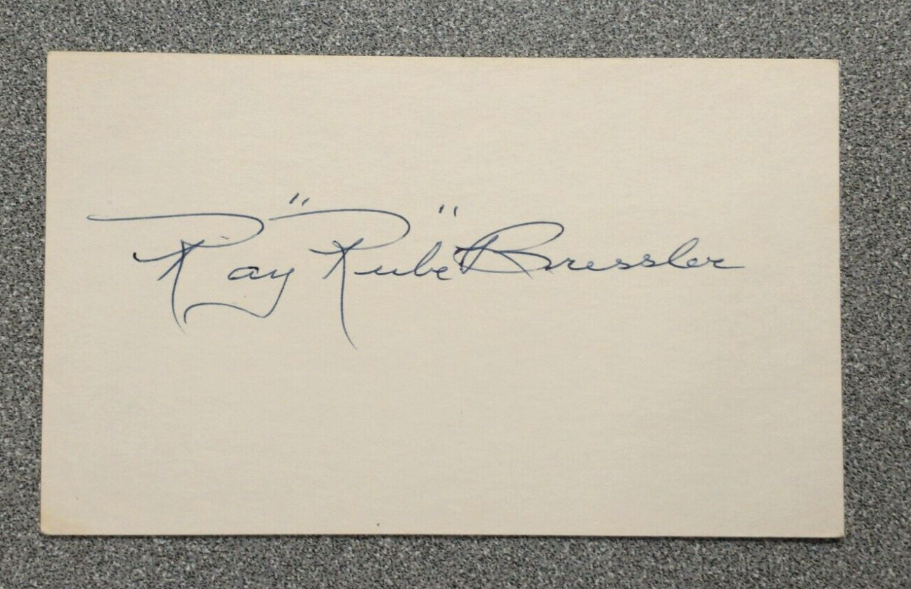 RAYMOND RUBE BRESSLER 1914 A'S DEBUT SIGNED AUTOGRAPHED INDEX CARD 3X5 ...