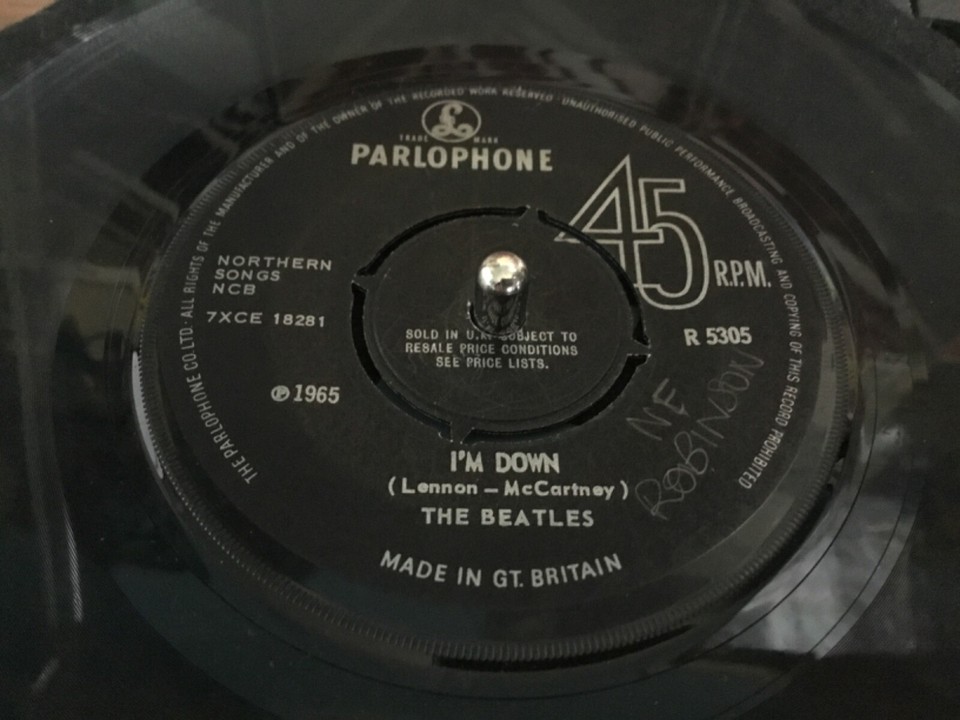 The Beatles Help 1965 Orig Uk 1st Press vinyl 45 Mis-label and misprint ...