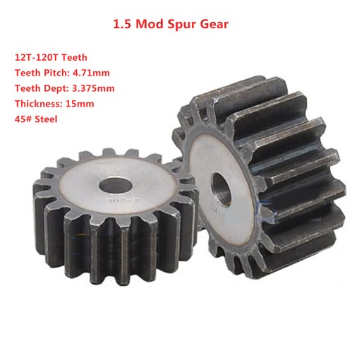 1.5 Mod Spur Gear 1.5M 12T-120T Teeth Flat Gear,Motor Transmission Gear ...