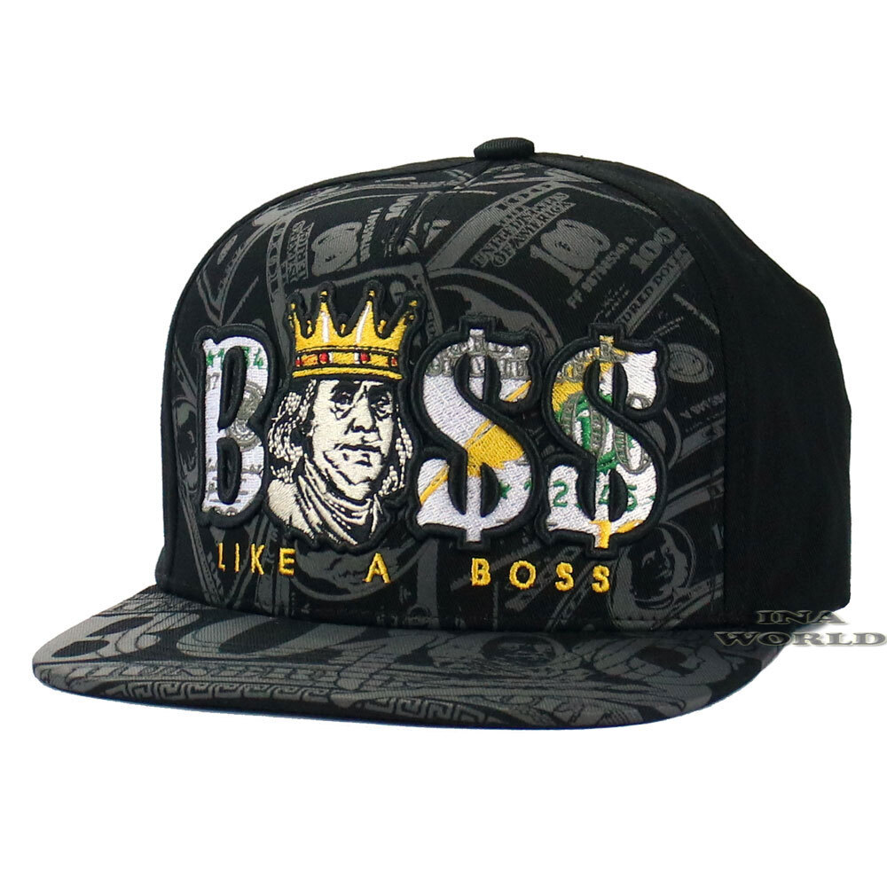 Money King 3D Hat Embroidered Snapback Flat Bill Baseball Cap | eBay