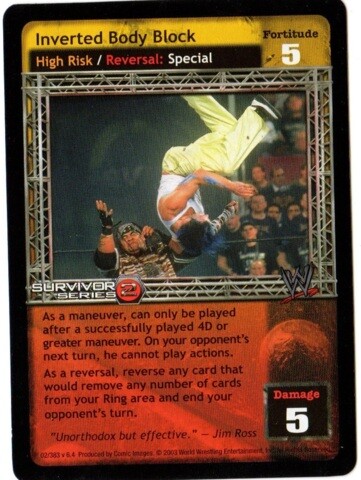 WWE: Inverted Body Block (SS2) [Played] card type High Risk Raw Deal ...