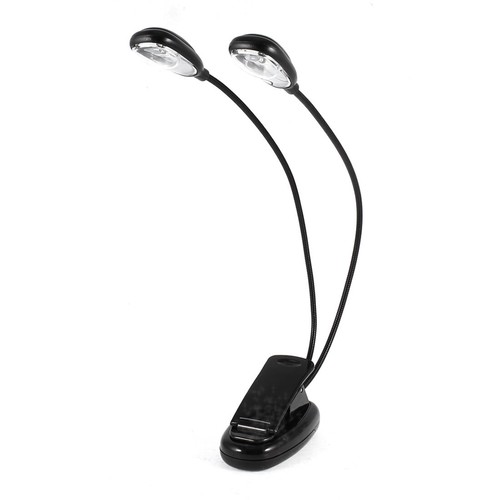 Twin Flexible Arm Clip-on USB 2x3 LED Light Desk Lamp Black for PC ...