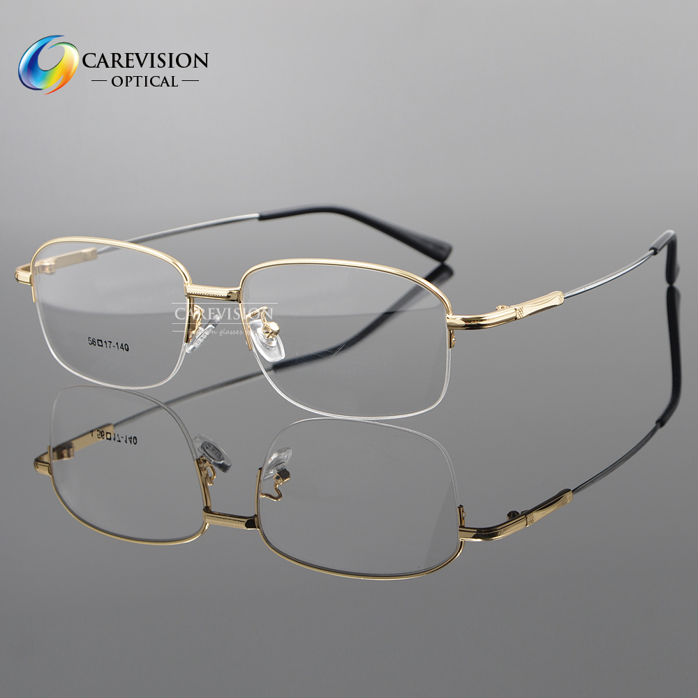 Men's Large Size Half Rimless Memory Metal Eyeglasses Frames Flexible ...