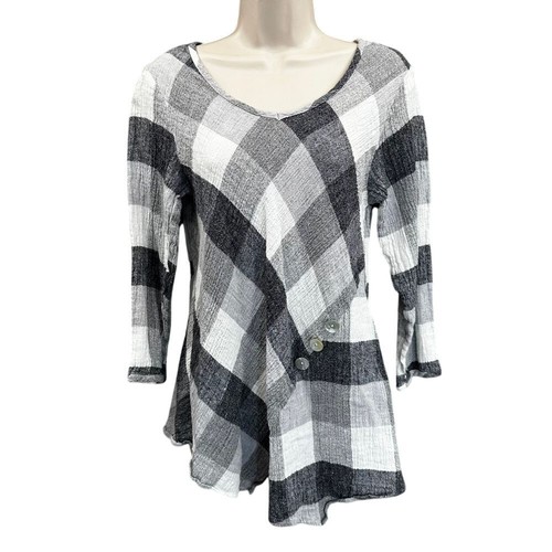 Habitat Clothes to live in Tunic Top Woman S Gray Buffalo Check ...