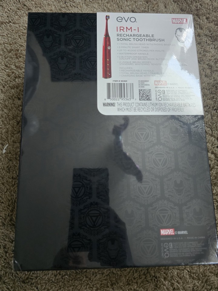 NEW EVO 95363 IRM-1 Marvel Iron Man RED Rechargeable Electric Sonic ...