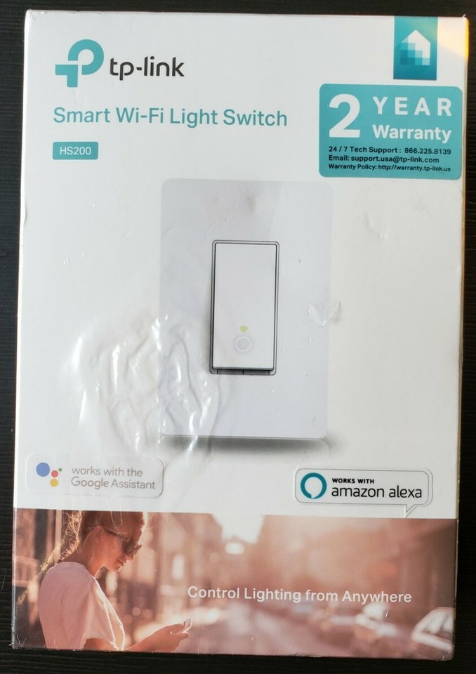 TP-Link HS200 Wi-Fi Light Switch + Google Home Mini Voice Command Smart ...