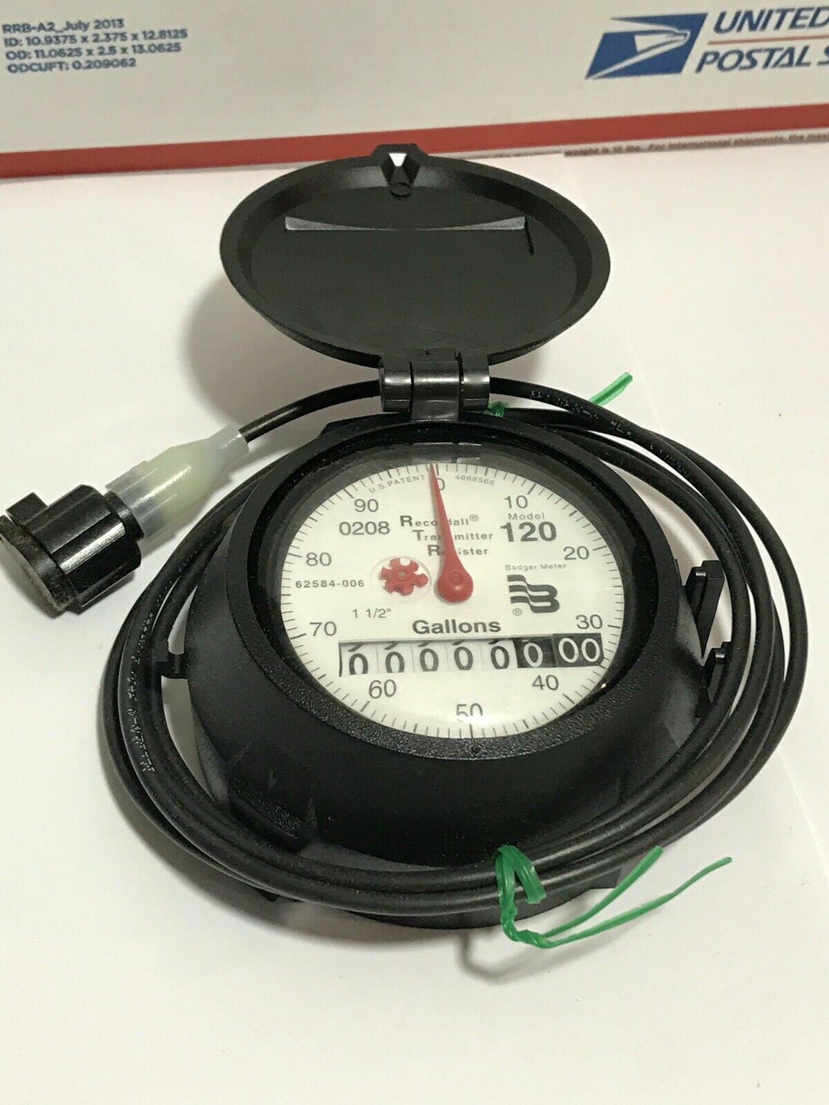 Badger 1-1/2” Water Meter Register Gallon Model 120 RTR With ILC Itron ...