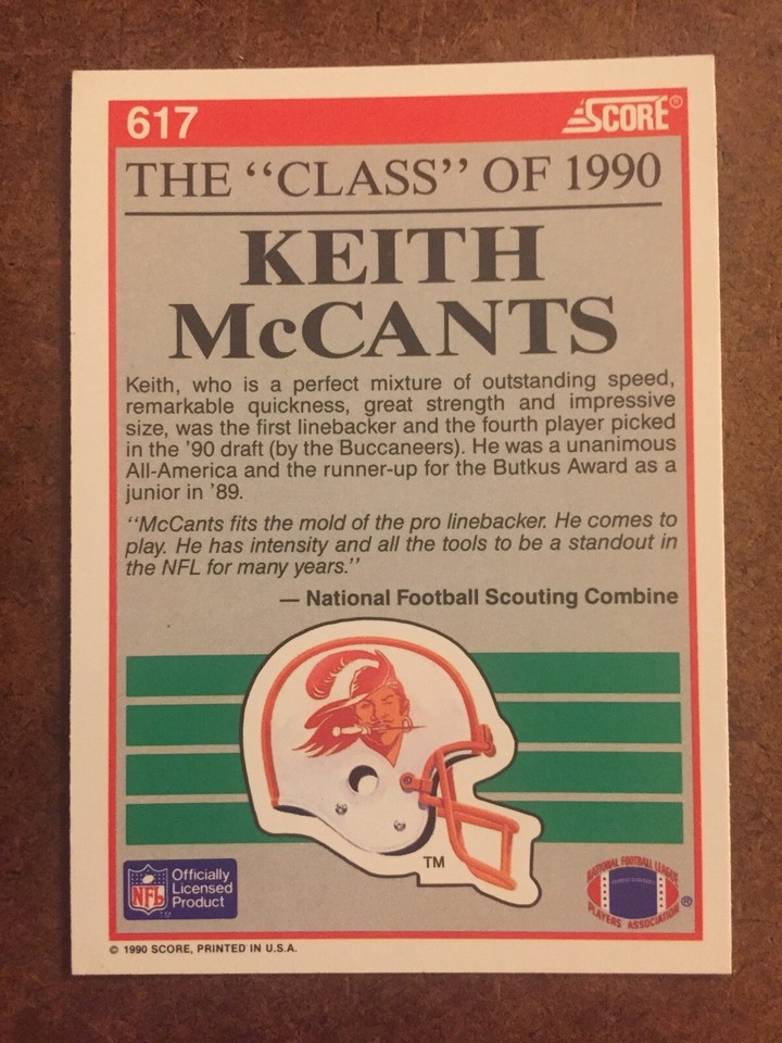 Keith McCants 617 Score 1990 NFL Football Trading Card | eBay