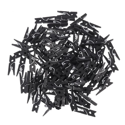 Miniature Clothespins Color Clip Small Hanging Photo Clips Black | eBay