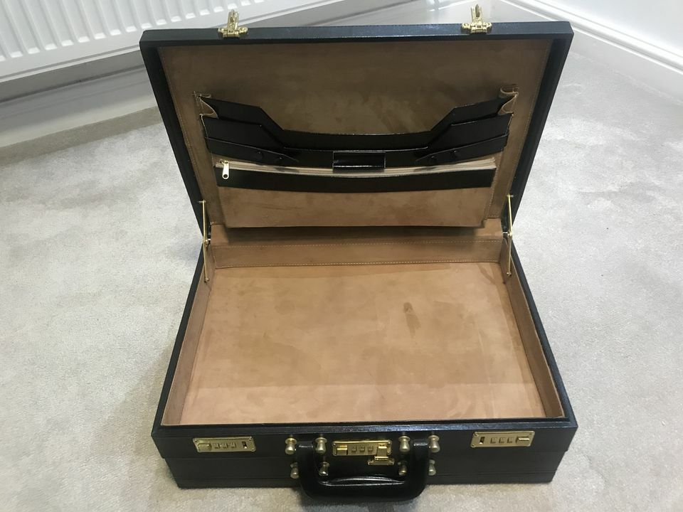 Briefcase Double Expandable in Faux Leather with Laptop case ...