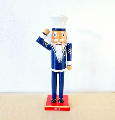 Wooden Nutcracker Navy Sailor Blue 14" | eBay
