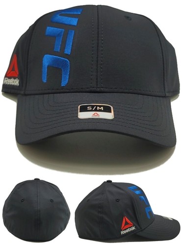 UFC New Reebok MMA Walkout Mesh Venom Black Blue Era Flex Fitted Hat ...