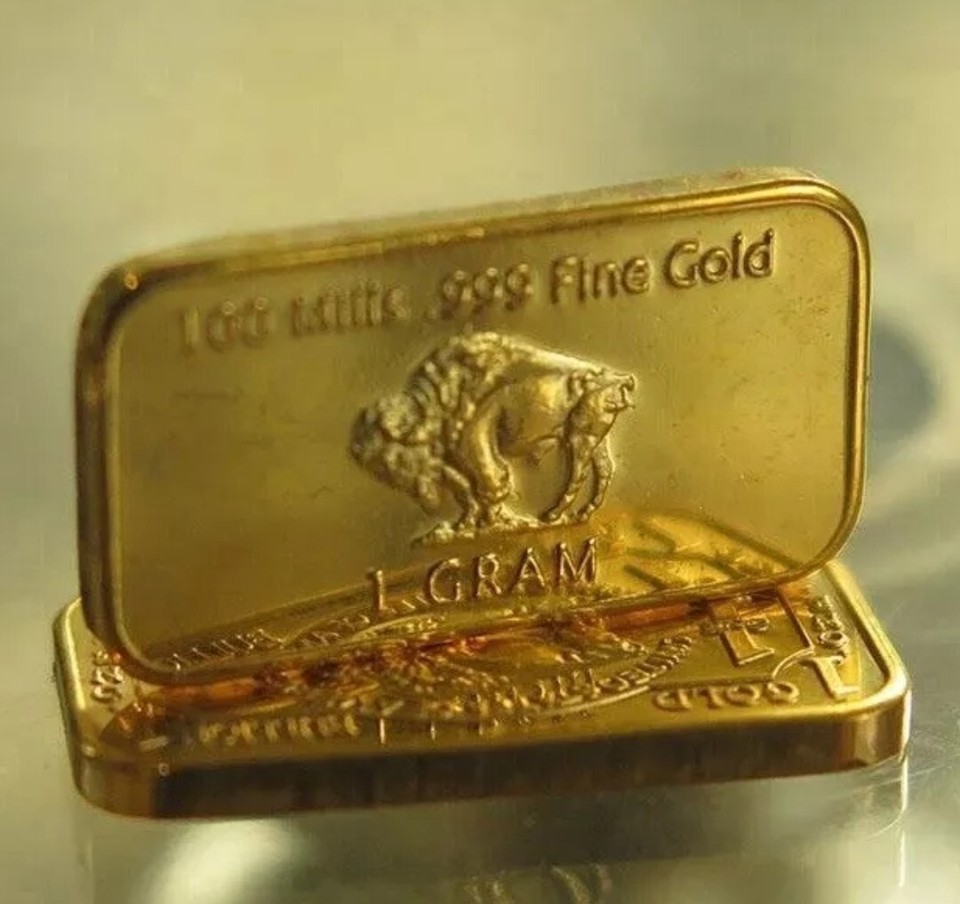 Lot Of Five (5) - 1 Gram 100 Mills .999 Fine Gold Clad Collector Bar ...