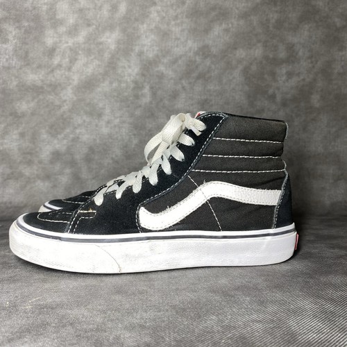 Vans Shoes Men 4.5 Women 6 Black Old Skool Sk8-Hi Canvas Suede Sneakers ...