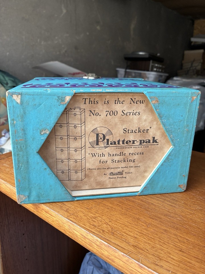 PLATTER PAK Stackable 45 Record Case 7” Box No. 700 Series Amfile 1960s ...