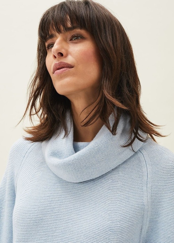 Brand New Phase Eight Dahlie Chunky Knit Cowl Neck Jumper in Pale Blue ...