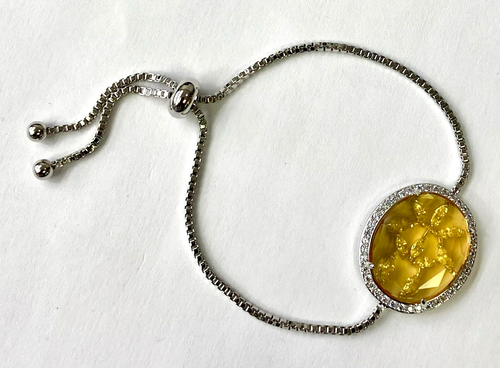 HSN Natalie Mills White Cubic Zirconia & Yellow Glass Mattie Adjustable ...