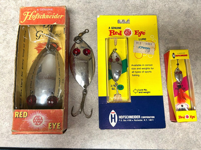 Lot of 4 Different Vtg. "Red Eye" Spoon Lures - 1 Dominion 53 & 3 ...