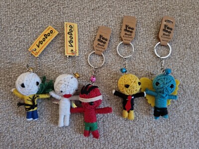 5 Brand New Voodoo Doll Bundle Keyrings keychain Joblot Collectable Voo ...