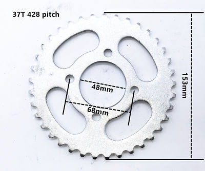 428 PITCH 37T PCD 68MM Sprocket for REAR AXLE GO KART QUAD TRIKE MINI ...