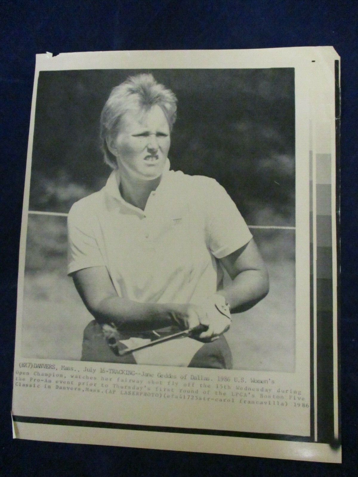 Wire Press Photo 1986 LPGA Jane Geddes Boston Five Classic pro-am 15th ...