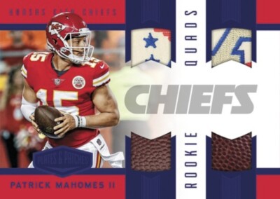 2017 Plates & Patches Patrick Mahomes Rookie Patch RC NFL Blitz Digital ...