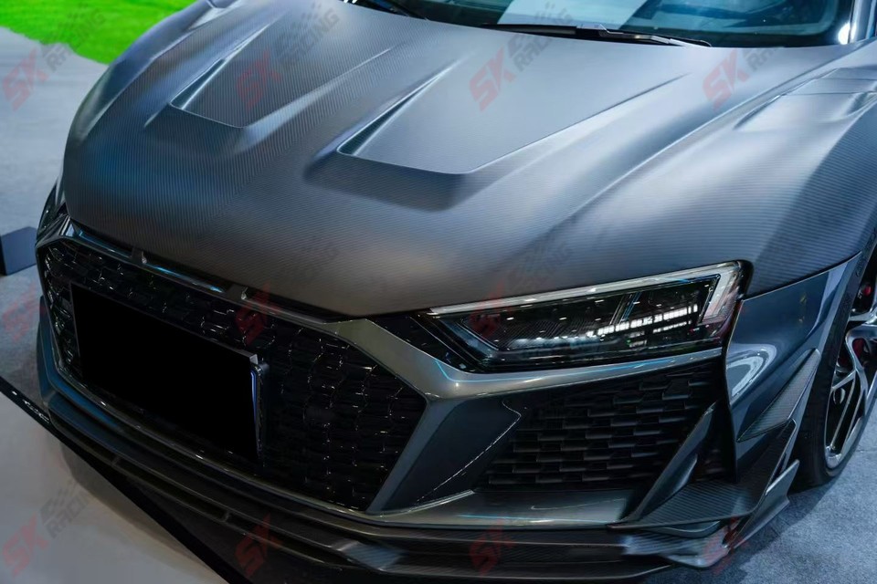 Front Hood Panels Cover Fits Audi R8 2020-23 Dry Twill Carbon/Dry ...