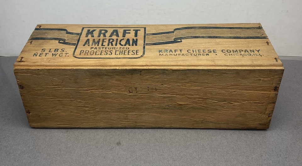 Primitive Vintage wooden 5 lb Kraft American Cheese Box USA | eBay