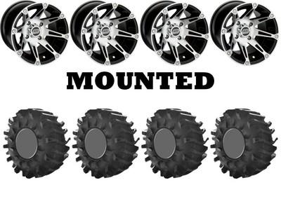 Kit 4 Interco Aqua Torque Tires 28x10-12 on Moose 387X Machined Wheels ...