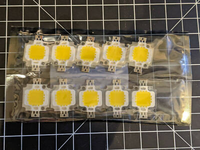 100pcs 10W LED Chip Bulb 900lm Lamp Warm White High Power LED Chip USA ...