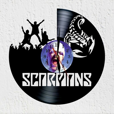 80s Scorpions Rock Group Silhouette Vinyl Record Wall Clock Decoration ...