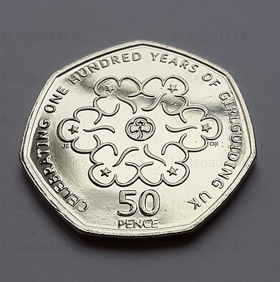 2010 BU Fifty Pence coin 100th Anniversary Of The Girl Guides 50p coin ...